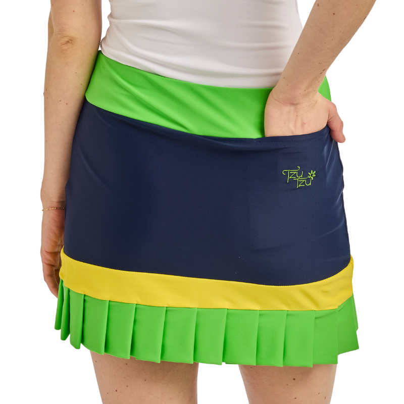 Darby Navy-Grasshopper-Lemon Skort – Tzu Tzu Sport